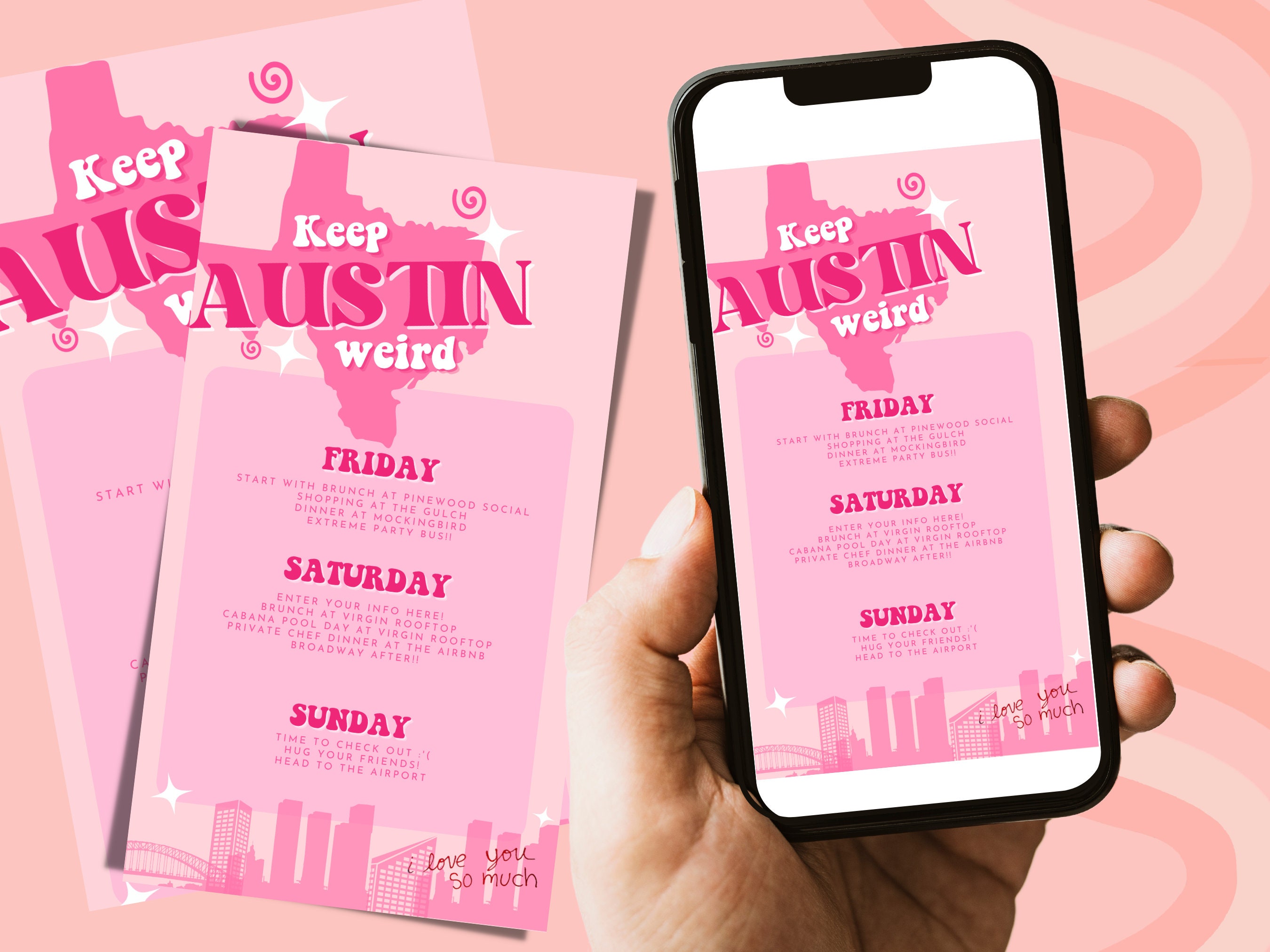 Keep Austin Weird | Bachelorette Itinerary | Austin, TX - Etsy