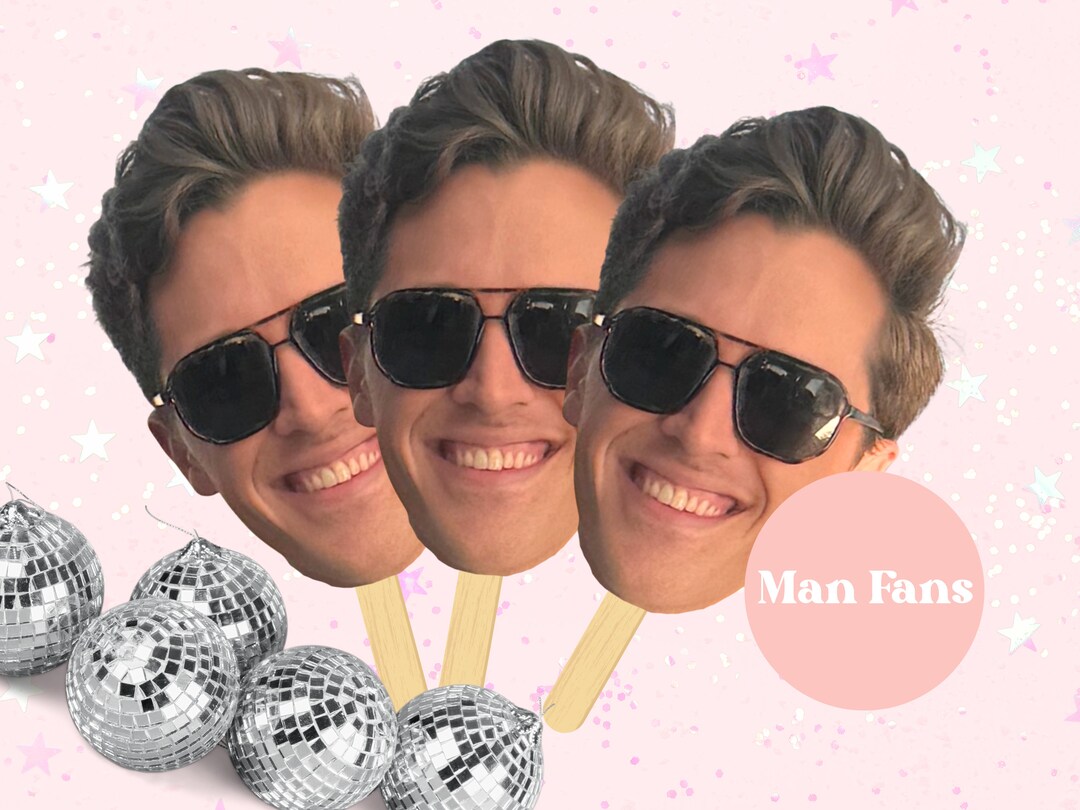 Groom Face on a Stick | Man Fan Set of 3, Bachelorette Party Favors - Etsy