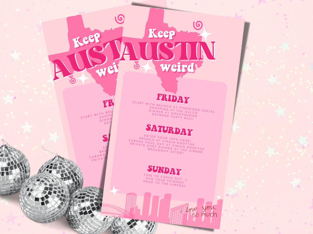 Keep Austin Weird | Bachelorette Itinerary | Austin, TX - Etsy
