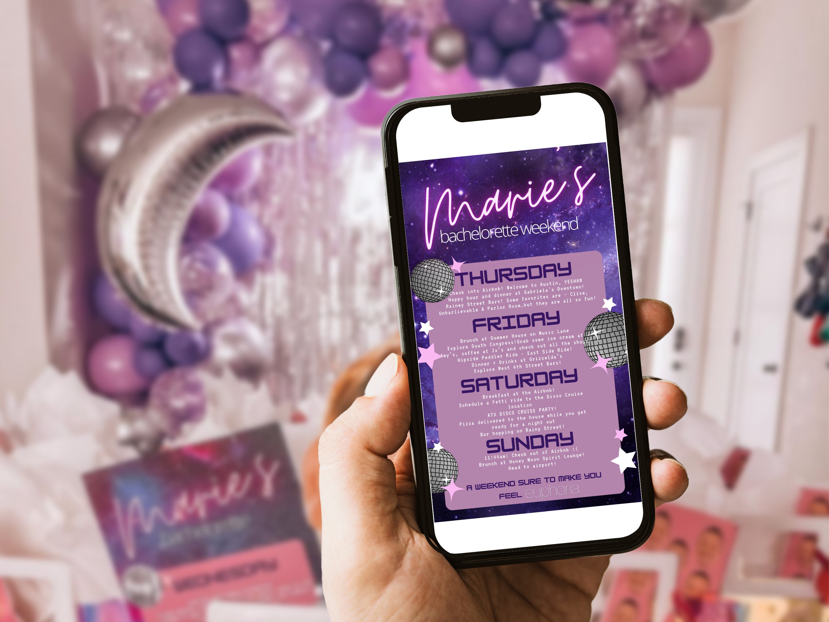 Euphoria Themed Bachelorette | Itinerary Template | Bachelorette Party ...