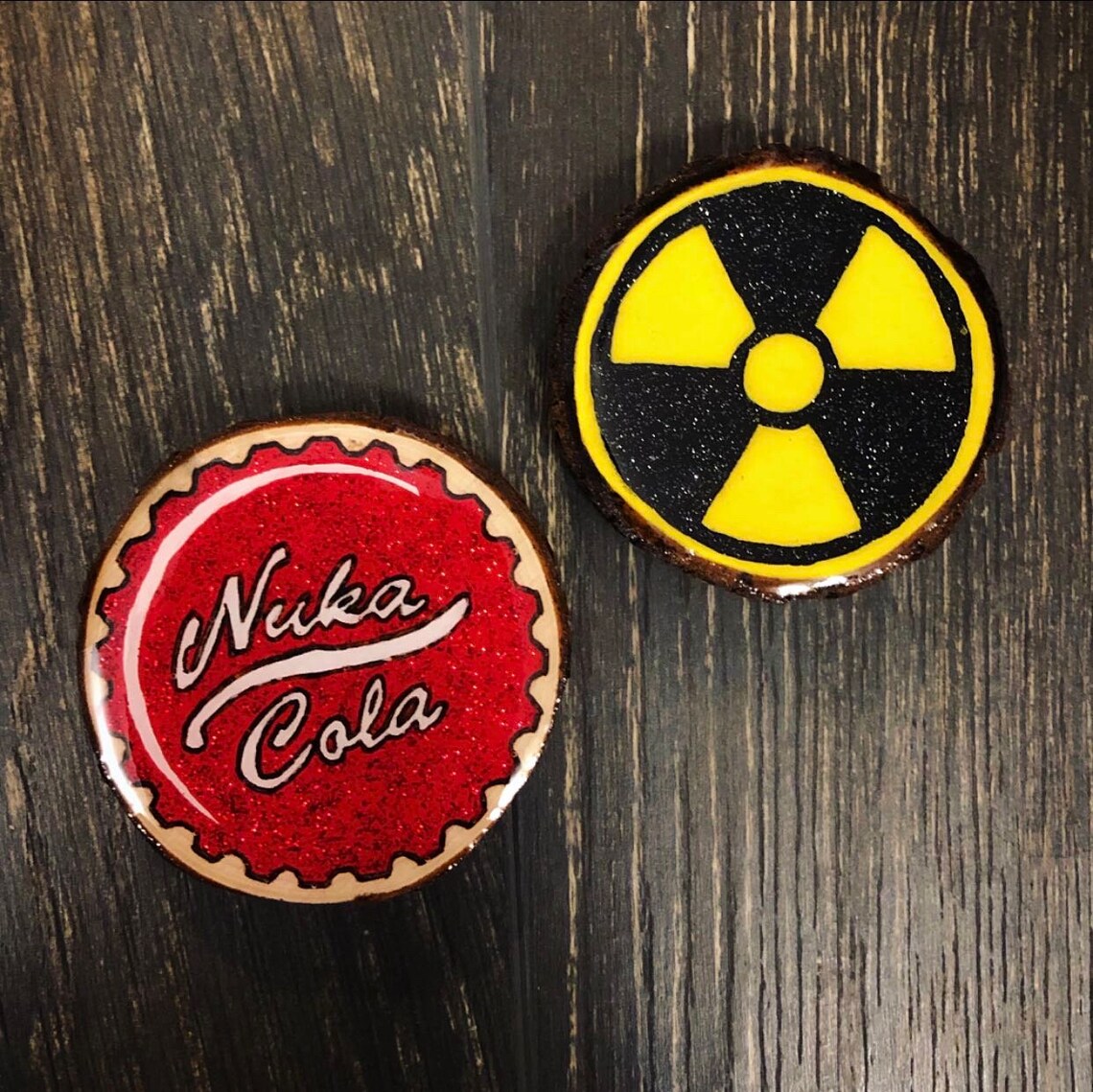 Woodburned Glitter Nuka Cola Magnet - Etsy