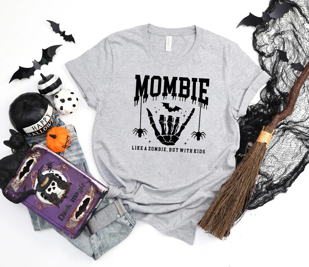 Mombie Like a Zombie but With Kids T-shirt, Halloween Mom T-shirt, Cute ...