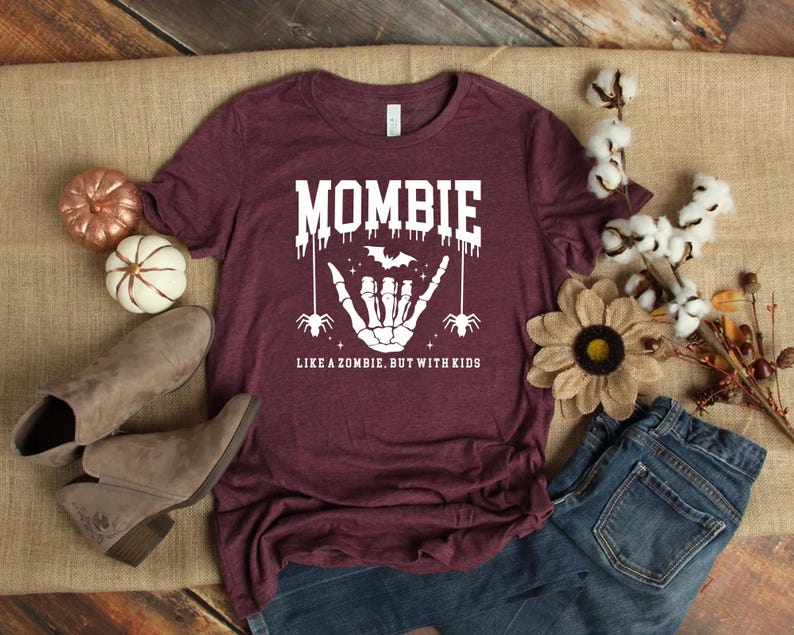 Mombie Like a Zombie but With Kids T-shirt, Halloween Mom T-shirt, Cute ...