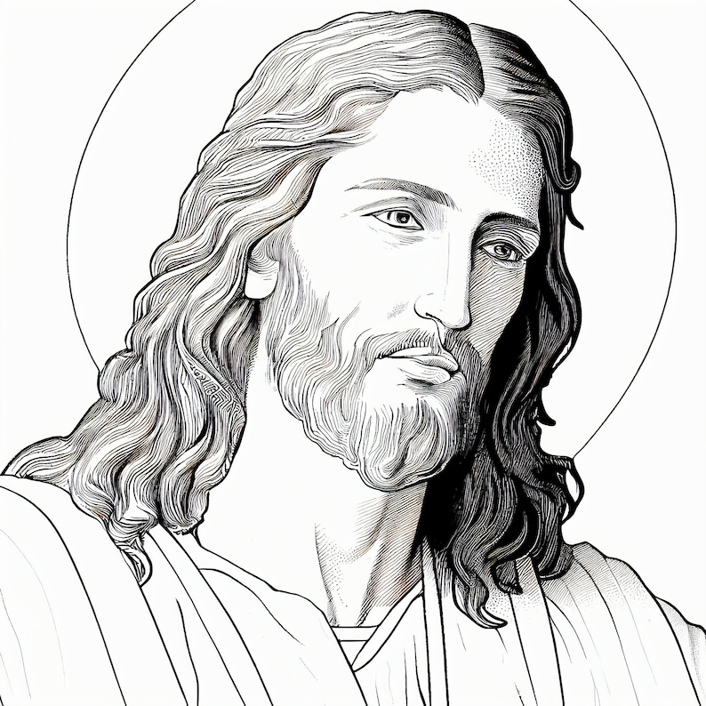 12 Unique Jesus Christ Art Coloring Pages for Kids and Adults - Etsy