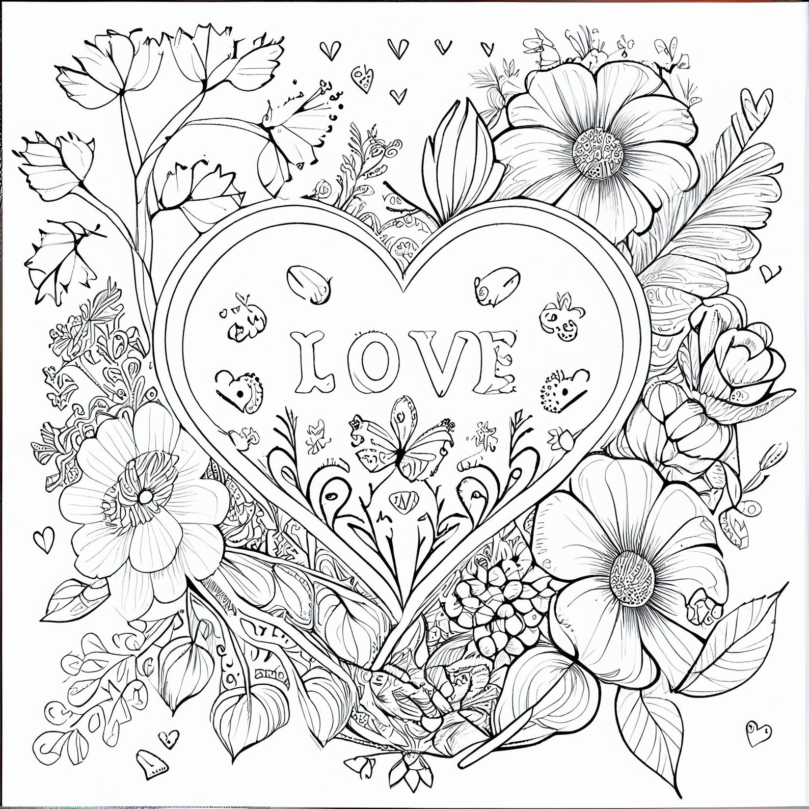 12 Love-themed Coloring Pages for Kids and Adults - Instant Download ...