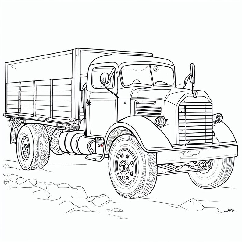 Trucks Galore Exciting Coloring Pages for Kids 21 Pages - Etsy