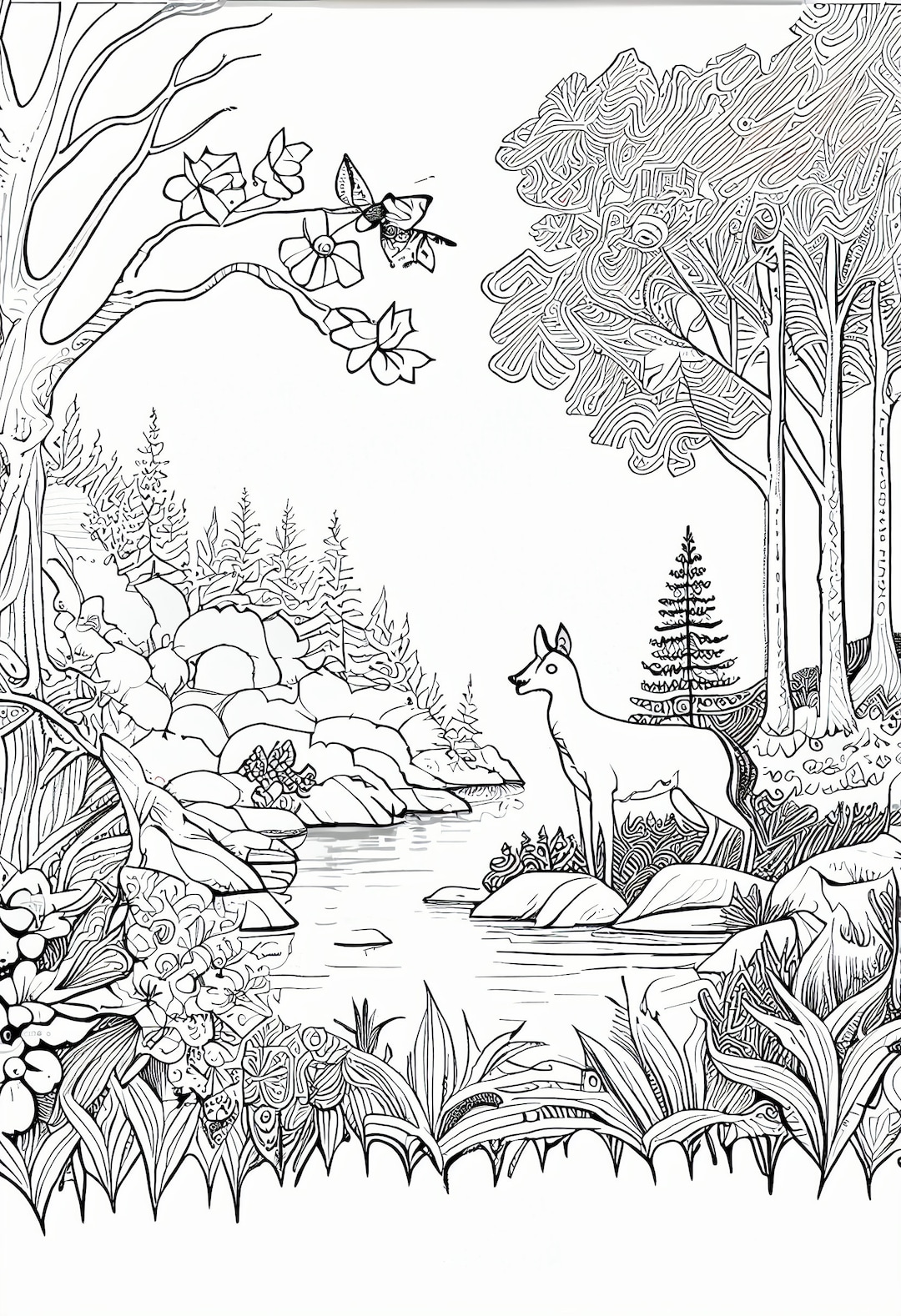 5 NATURE SCENES COLORING • Instant Download • Only on Etsy • Artwork's ...