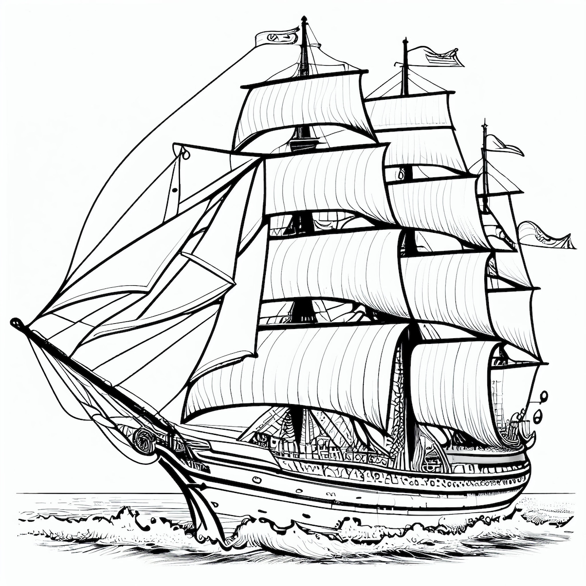 Ship Coloring Pages for Kids - 20 Printable Coloring Sheets - Maritime ...