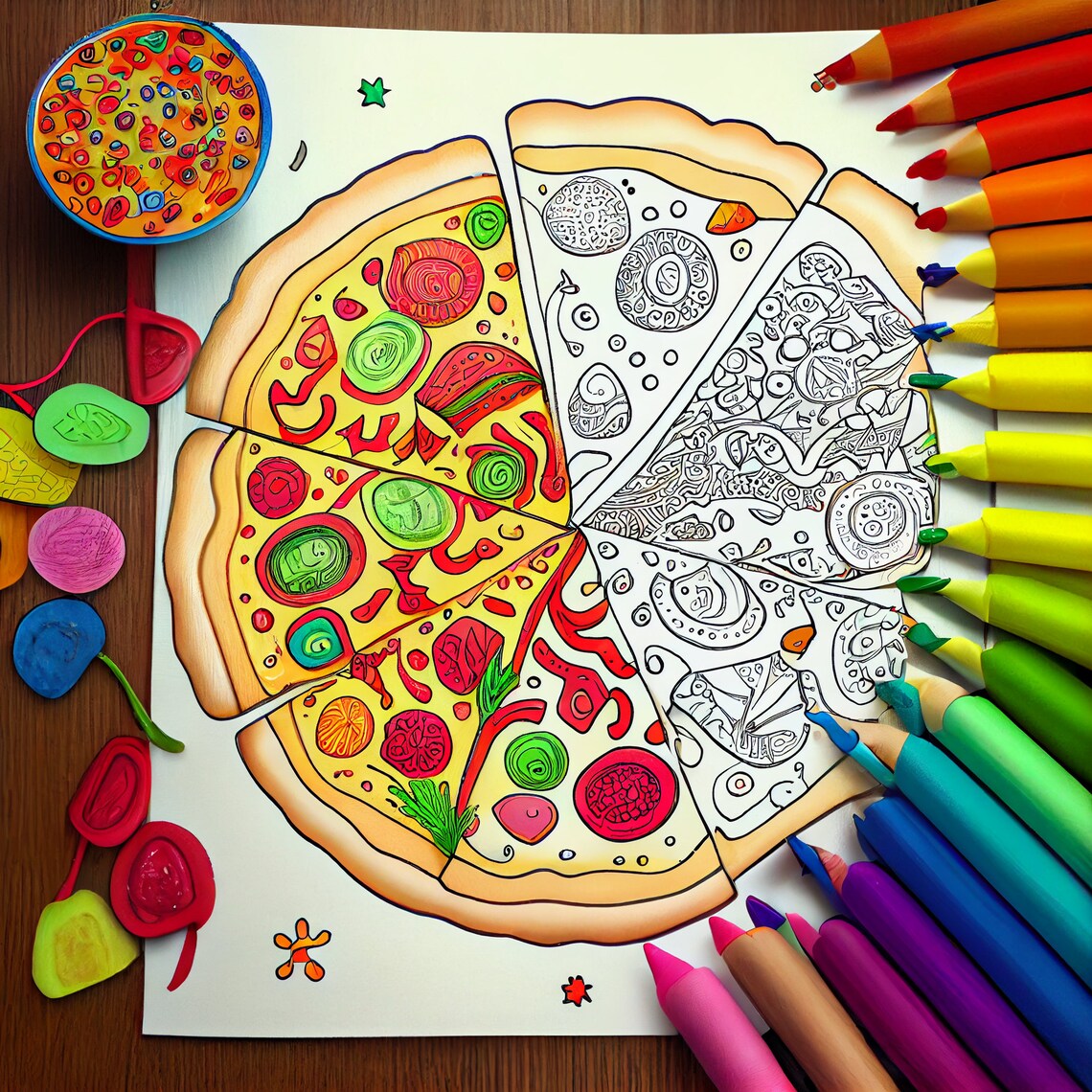 Deliciously Fun: Pizza Coloring Pages for Pizza Lovers of All Ages 24 ...
