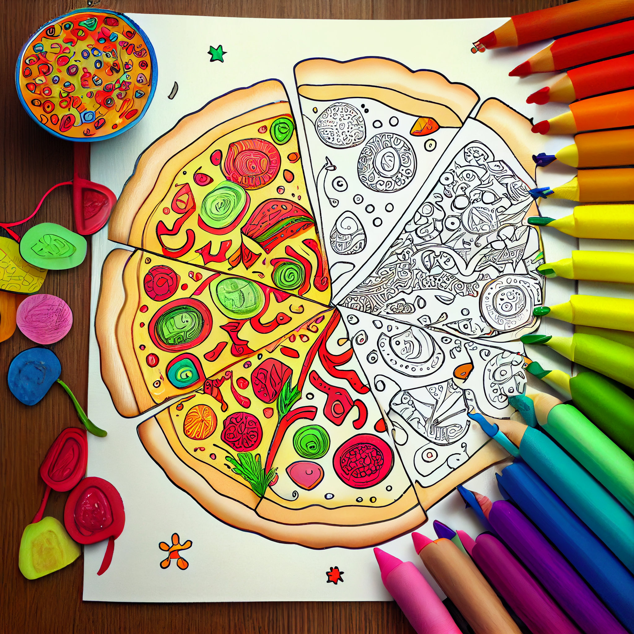 Deliciously Fun: Pizza Coloring Pages for Pizza Lovers of All Ages 24 ...