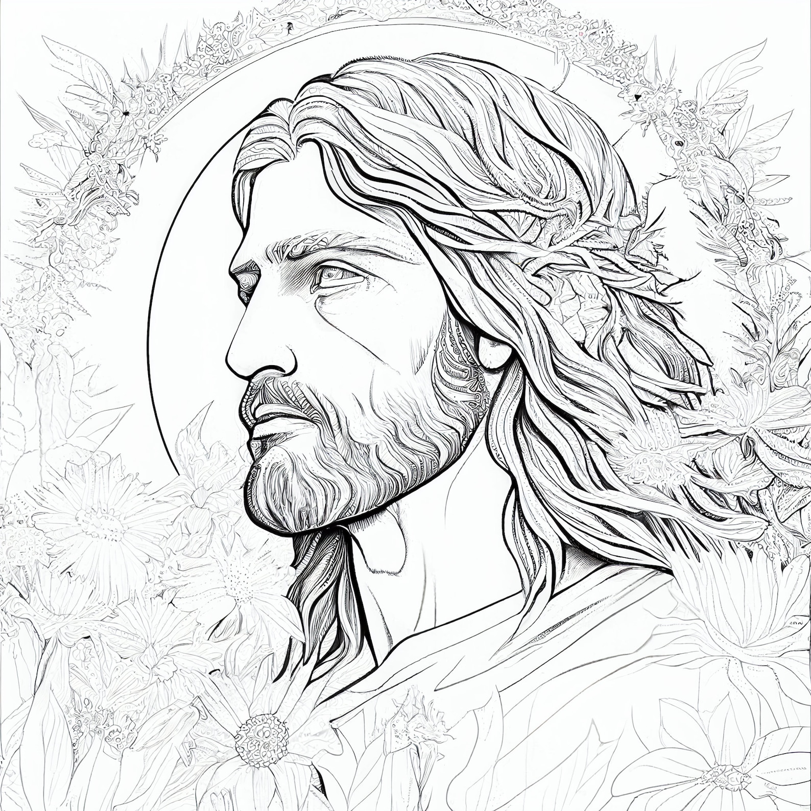 JESUS CHRIST Coloring Pages for Adults • Bible Artwork for Instant ...