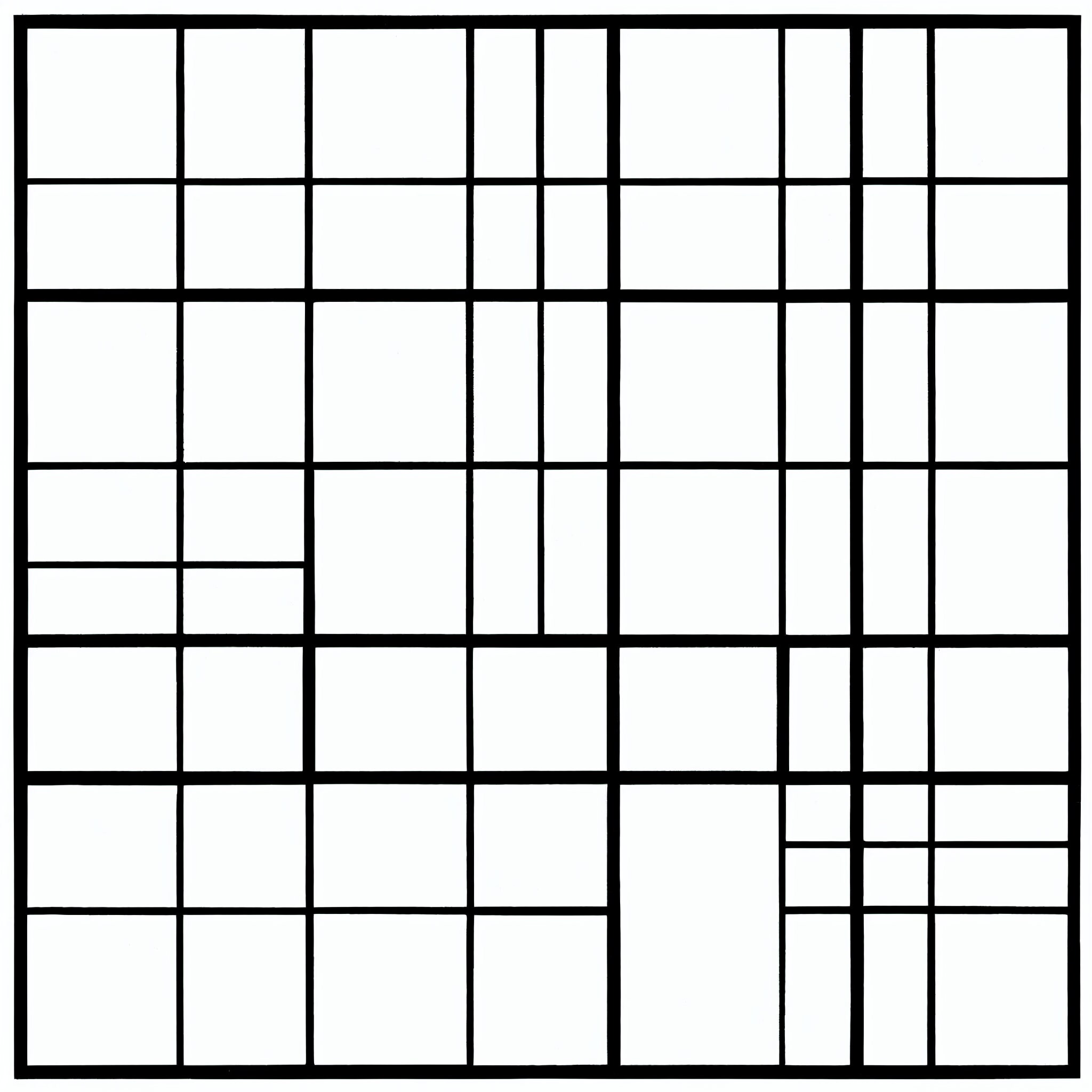 Piet Mondrian Coloring Pages | 30 Colorful Geometry Pages: Exploring ...