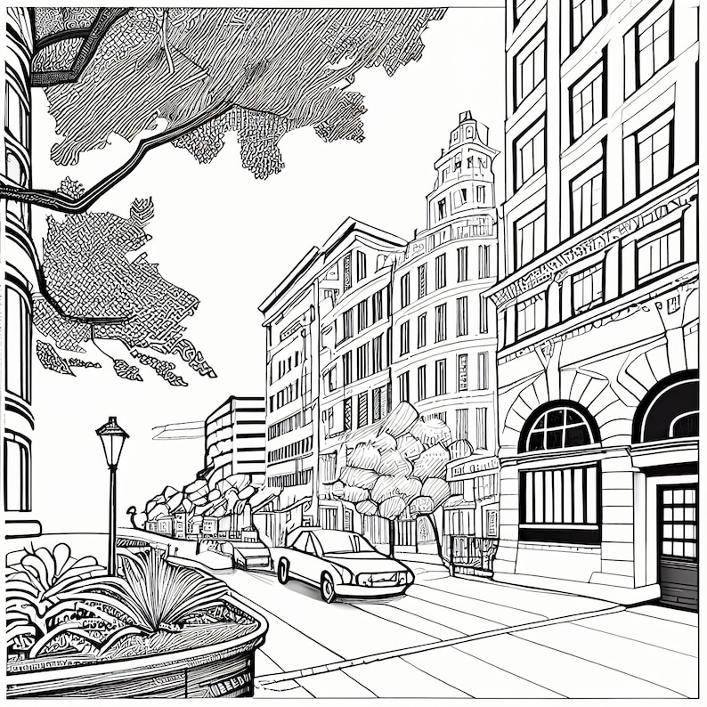 Exploring the City: Detailed Coloring Pages for All Ages" PRINT & PAINT ...