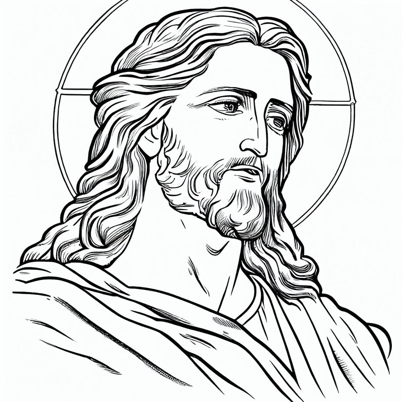 12 Unique Jesus Christ Art Coloring Pages for Kids and Adults - Etsy