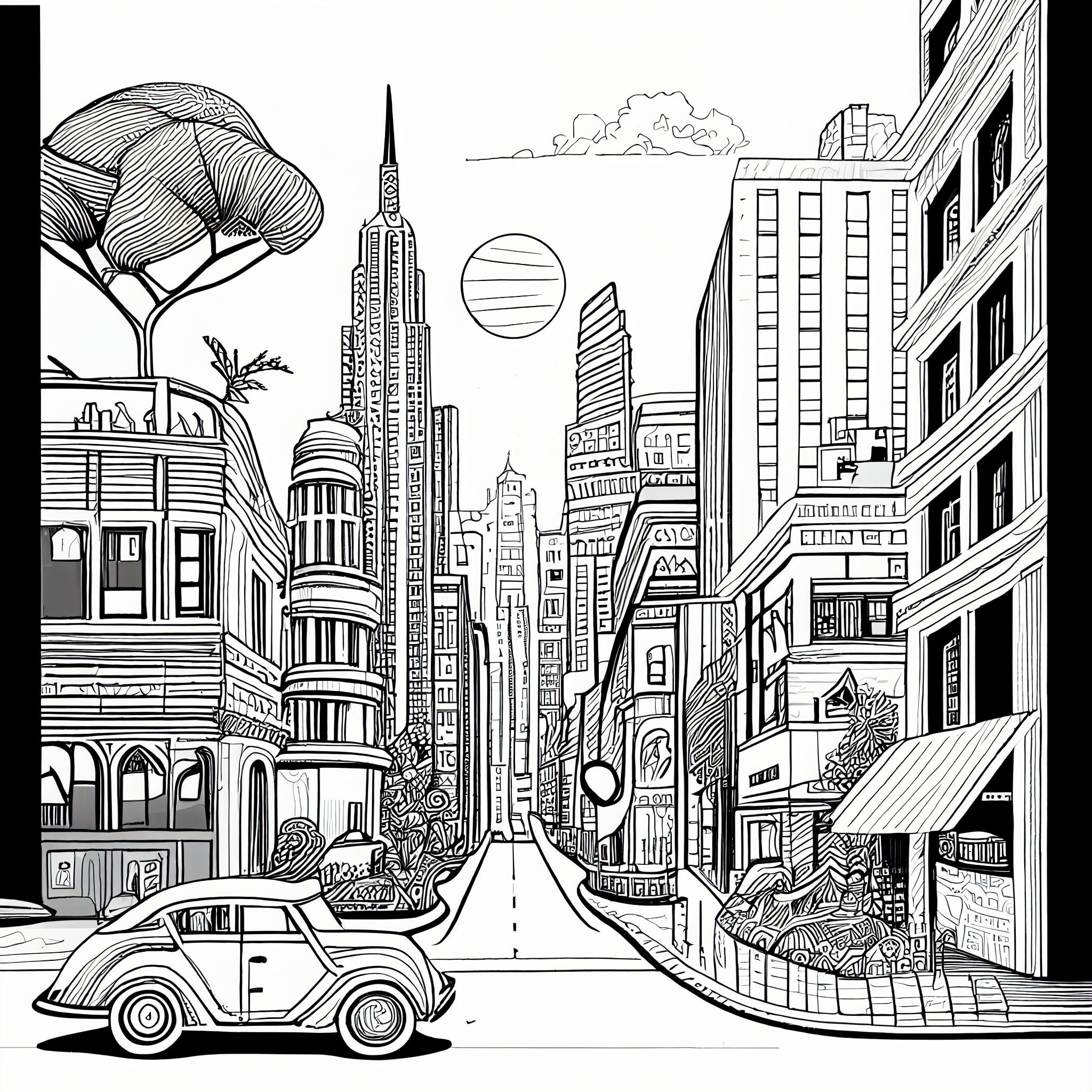 Exploring the City: Detailed Coloring Pages for All Ages" PRINT & PAINT ...