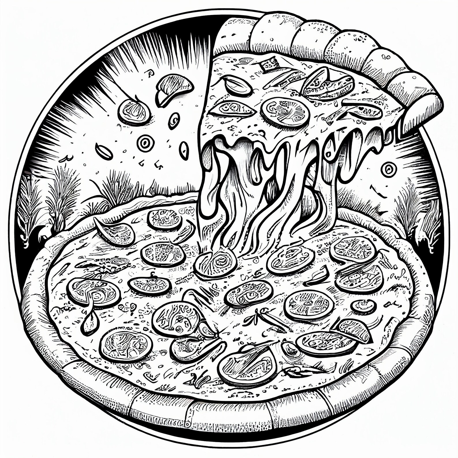 Deliciously Fun: Pizza Coloring Pages for Pizza Lovers of All Ages ...