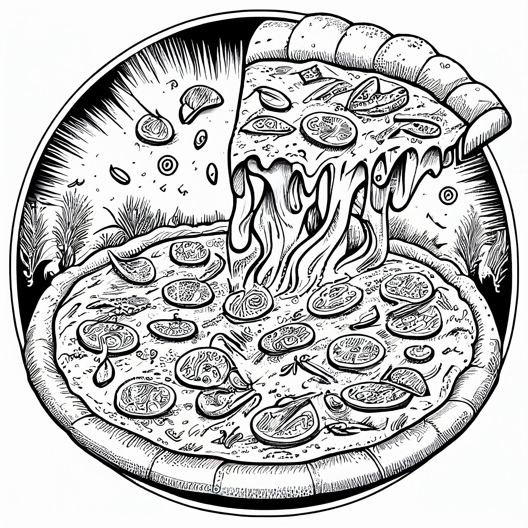 Deliciously Fun: Pizza Coloring Pages for Pizza Lovers of All Ages 24 ...