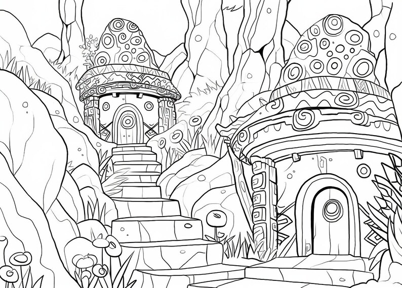 Hundertwasser Coloring Page Sketch Coloring Page