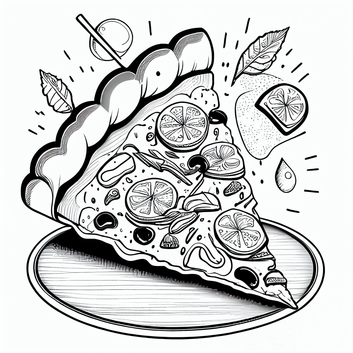 Deliciously Fun: Pizza Coloring Pages for Pizza Lovers of All Ages 24 ...