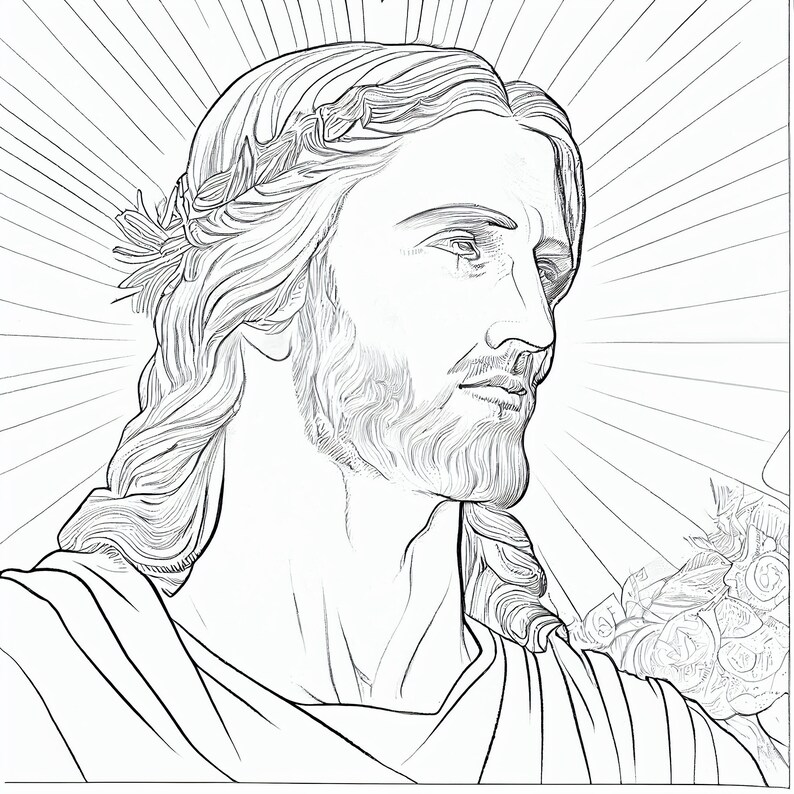 12 Unique Jesus Christ Art Coloring Pages for Kids and Adults - Etsy