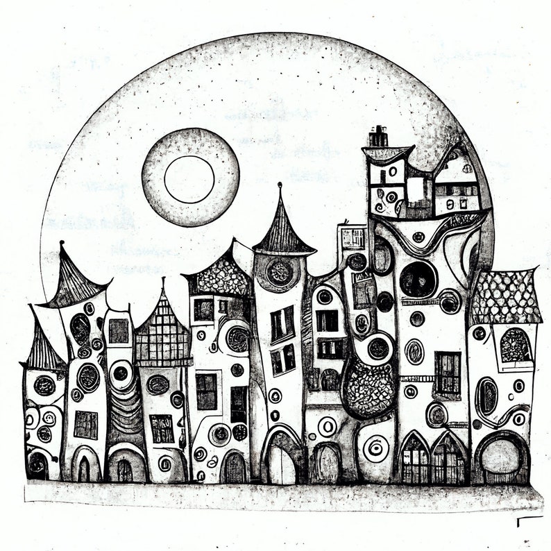 Hundertwasser Coloring Pages the Ultimate XXL Collection - Etsy