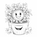 Smiling Blooms: Flower Pot Coloring Pages Filled With Joy and ...