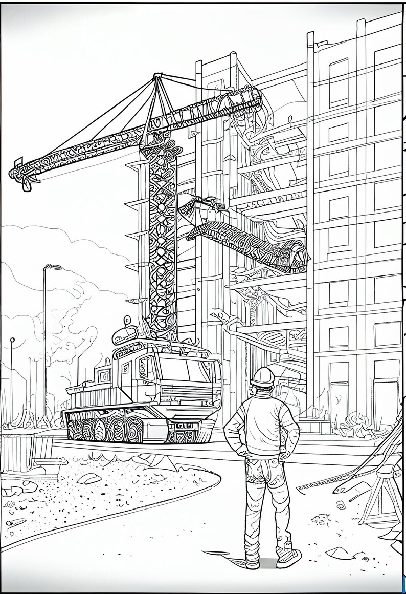 5 CONSTRUCTION COLORING PAGES • Instant Download • Only on Etsy ...