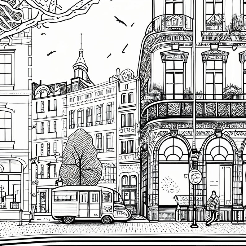 Exploring the City: Detailed Coloring Pages for All Ages" PRINT & PAINT ...
