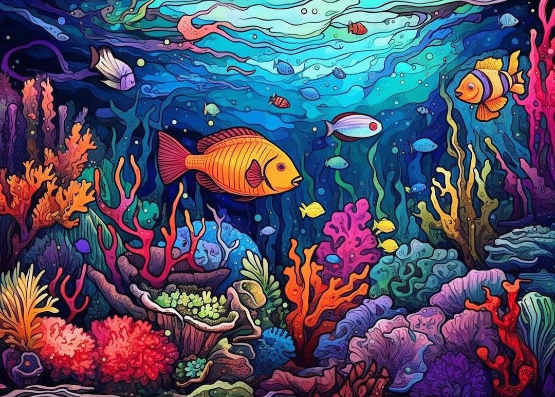 Underwater Wonders: A Collection of 50 Printable Coloring Pages for All ...
