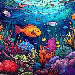 Underwater Wonders: A Collection of 50 Printable Coloring Pages for All ...