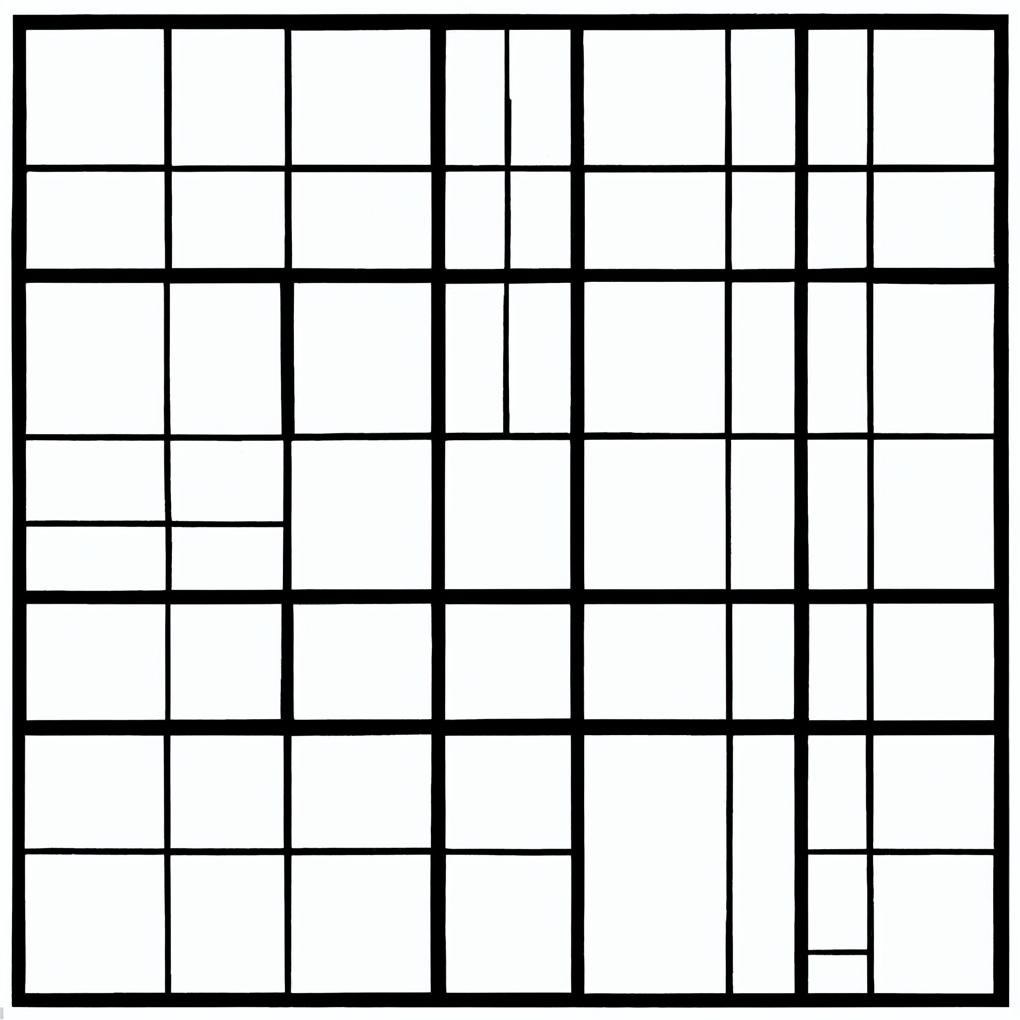 Piet Mondrian Coloring Pages 30 Colorful Geometry Pages: Exploring Piet ...