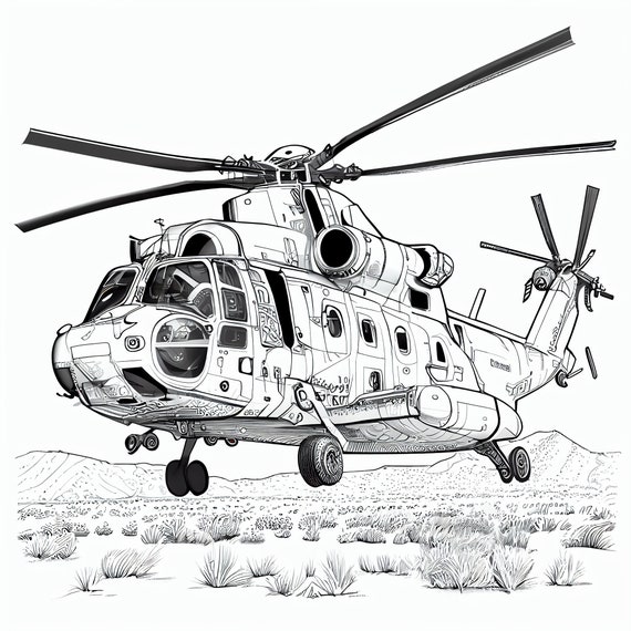 Helicopter Drawings To Color