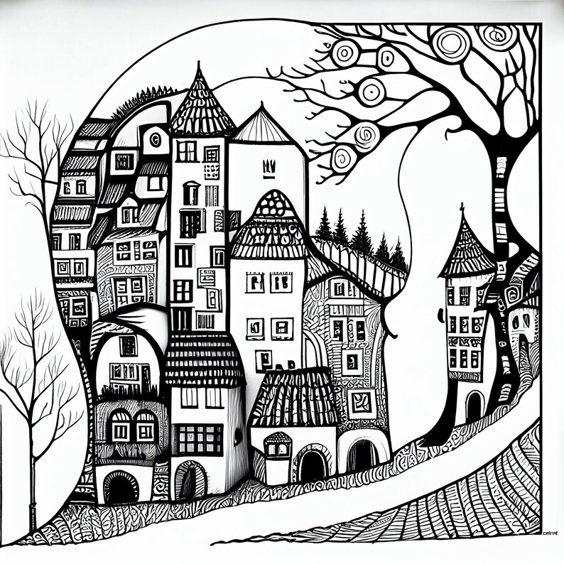 Hundertwasser Coloring Pages the Ultimate XXL Collection - Etsy