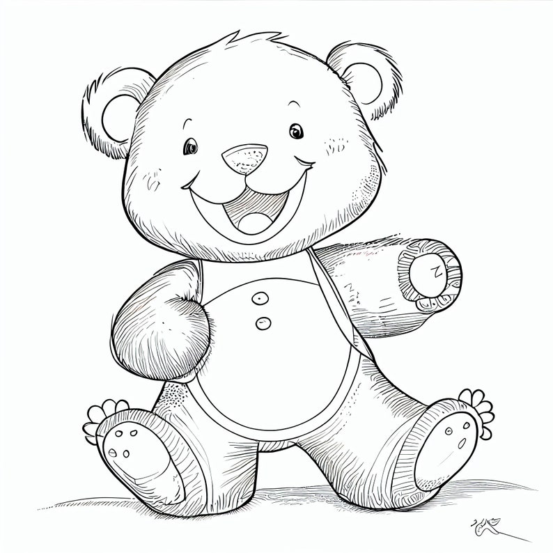 Giggles and Grins: 11 Laughing Teddy Bear Coloring Pages to Delight and ...