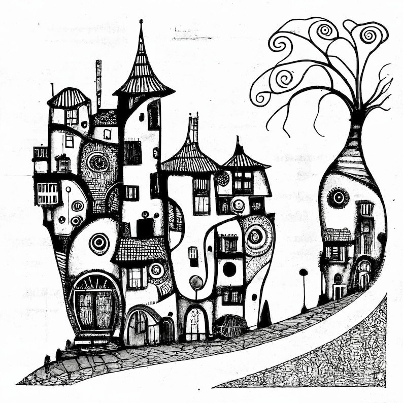 Hundertwasser Coloring Pages the Ultimate XXL Collection - Etsy