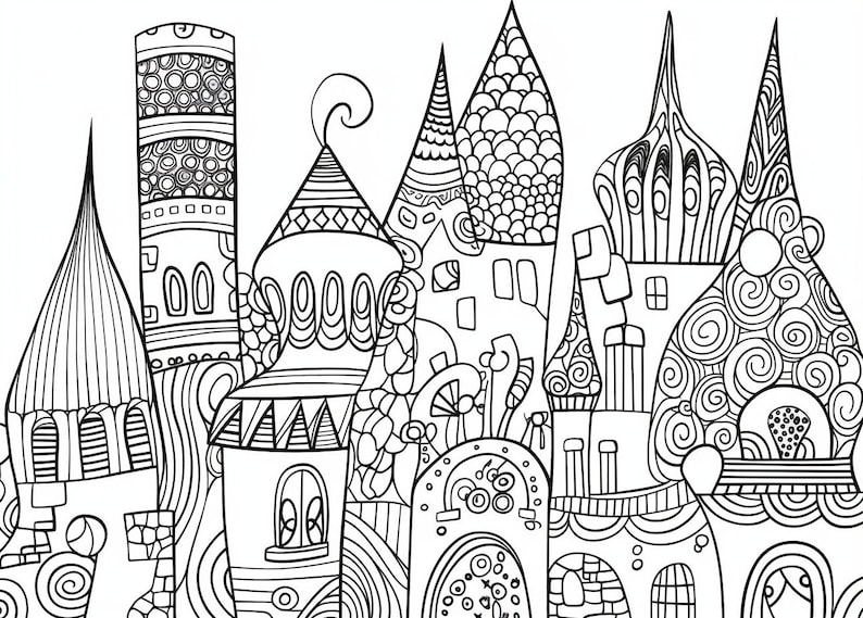 70 Hundertwasser Coloring Pages 2nd Edition 2023 Instant - Etsy UK