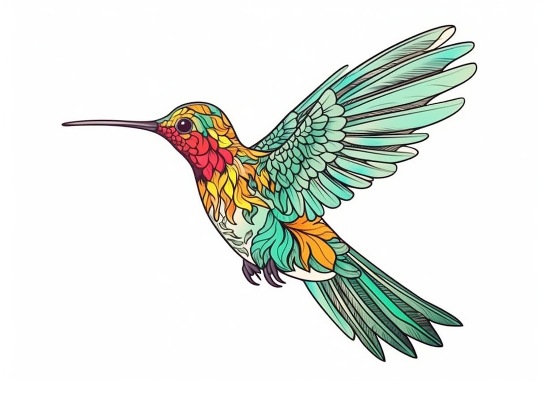24 Hummingbird Wonders: 24 Detailed Coloring Pages for Adults - Print ...