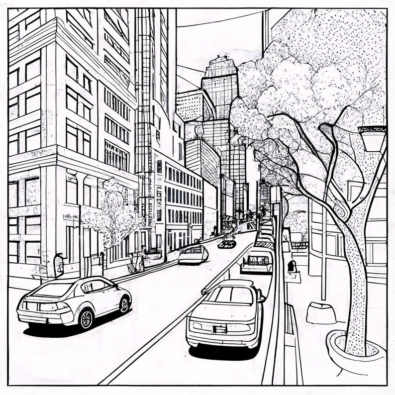 Exploring the City: Detailed Coloring Pages for All Ages" PRINT & PAINT ...