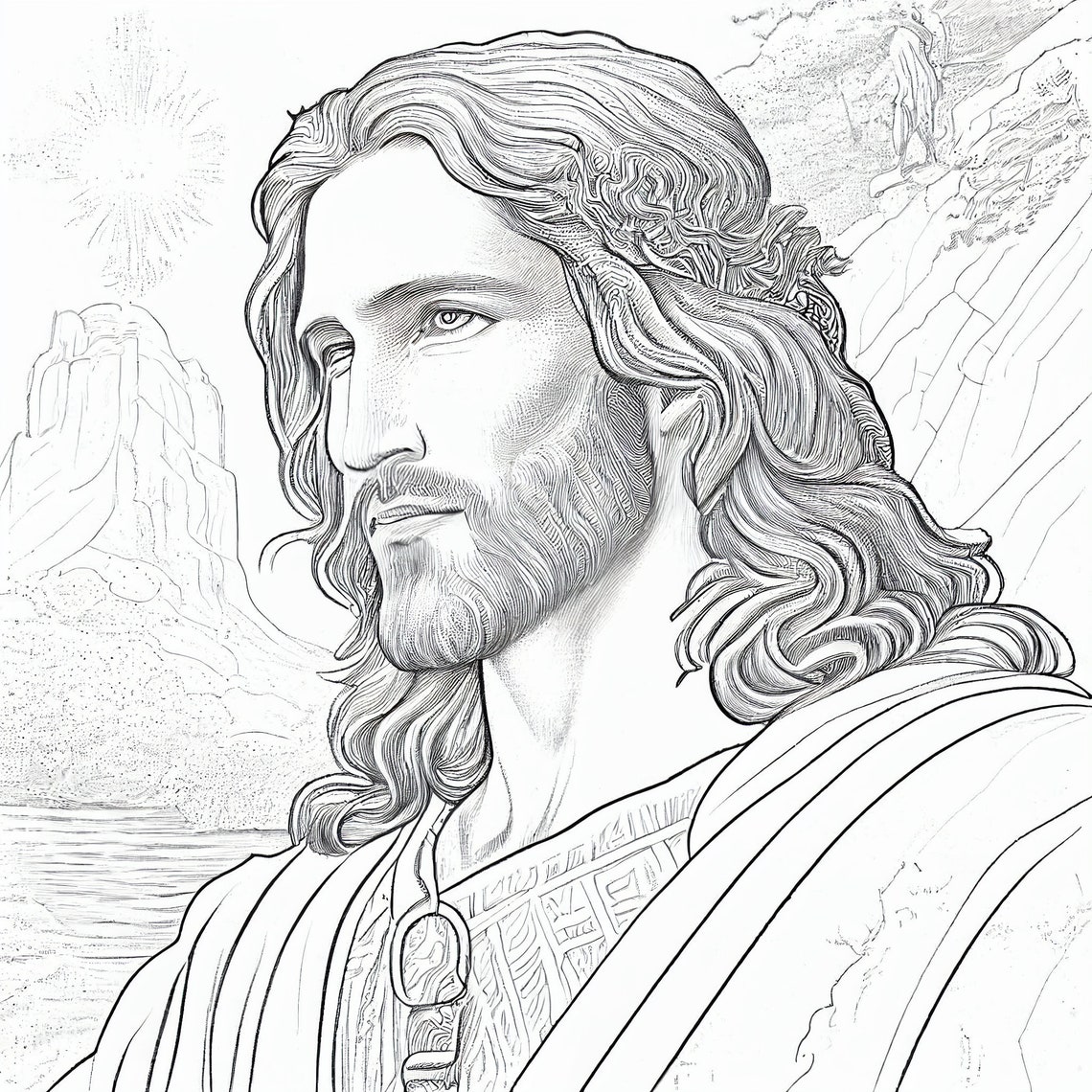12 Unique Jesus Christ Art Coloring Pages for Kids and Adults - Etsy