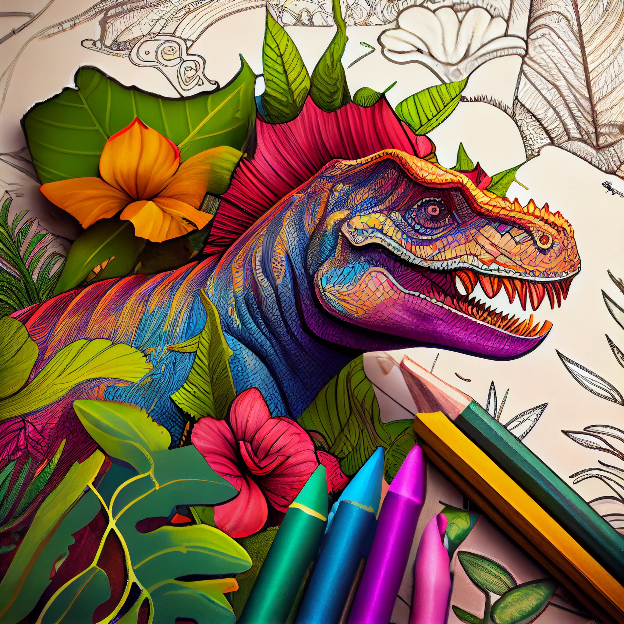 Roaring Adventures: 30 Dinosaur Coloring Pages for Kids - Unleash ...