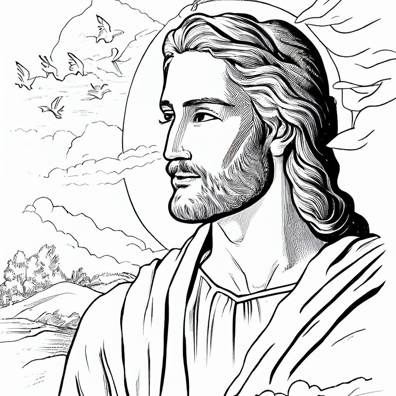 12 Unique Jesus Christ Art Coloring Pages for Kids and Adults - Etsy