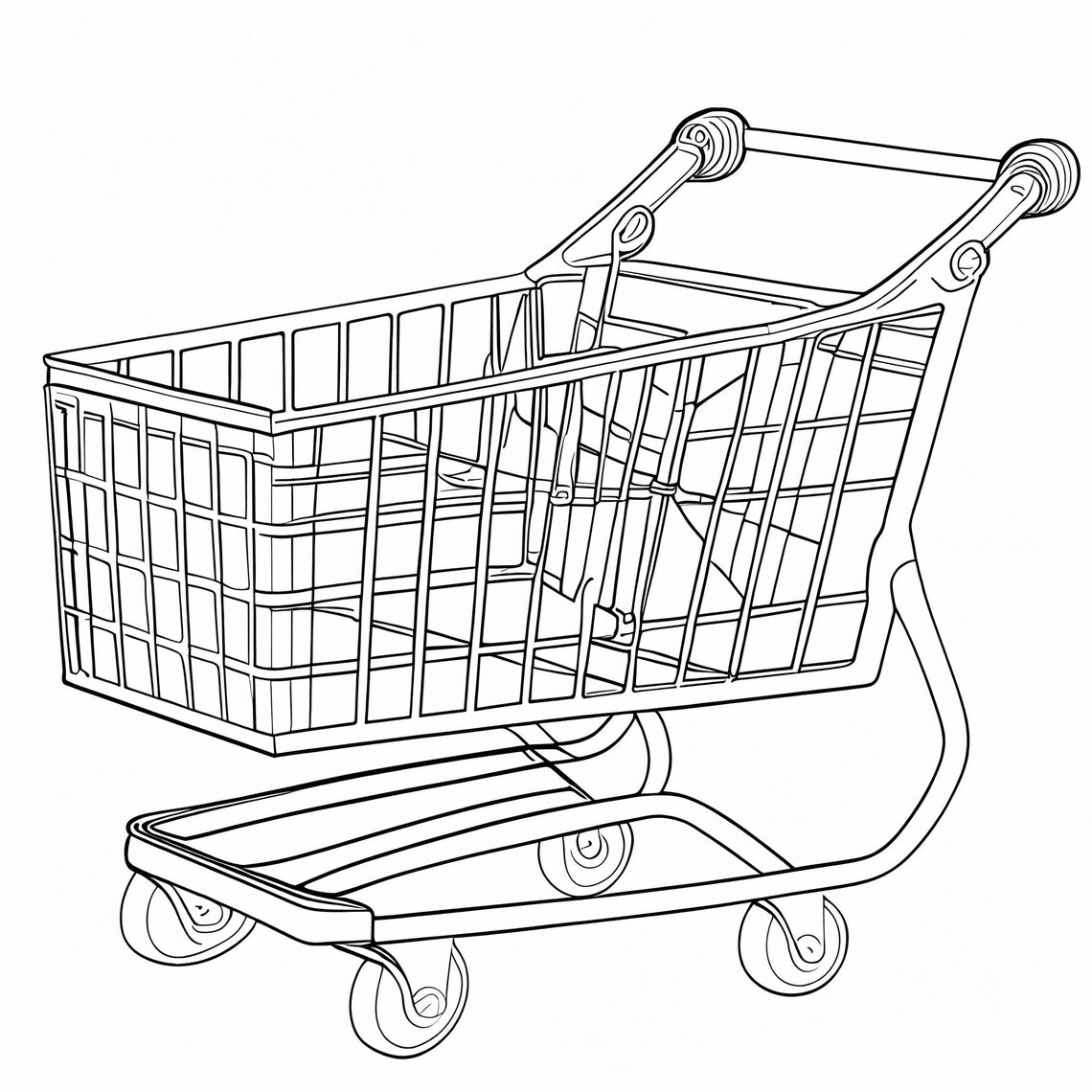 40 COLORING PAGES Shopping Carts Instant DIGITAL Download - Etsy