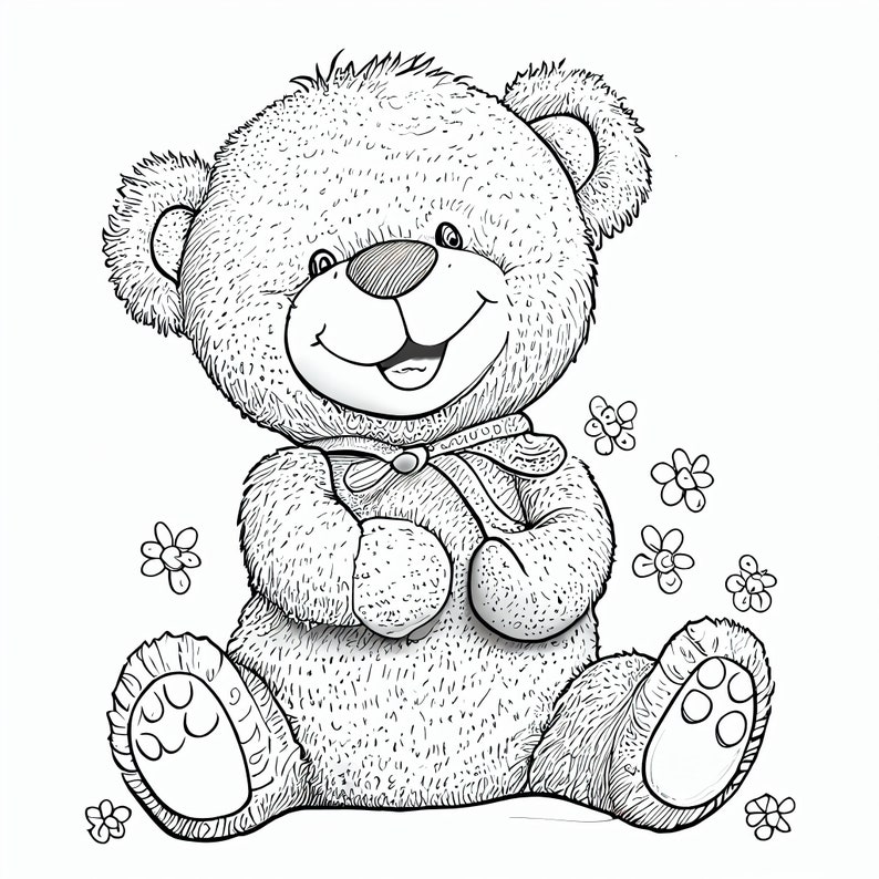 Giggles and Grins: 11 Laughing Teddy Bear Coloring Pages to Delight and ...