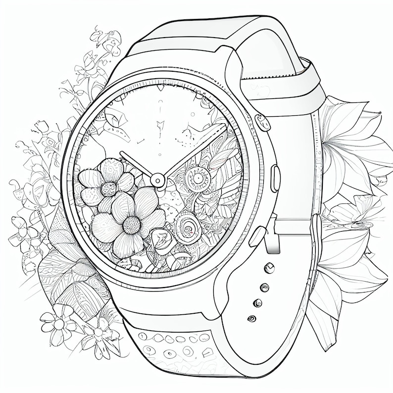 30 Smartwatch Coloring Pages Color Your Way to a Smarter - Etsy