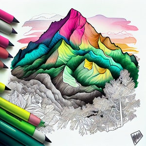 The Ultimate XXL Collection of Mountains Coloring Pages | PRINT & PAINT ...