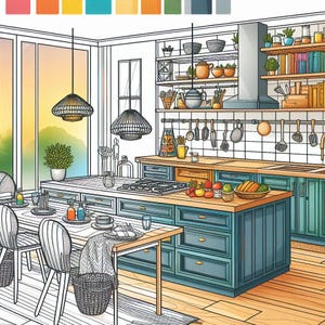 74 Coloring Pages: Explore Kitchen Island Ideas & Fuel Your Creativity ...