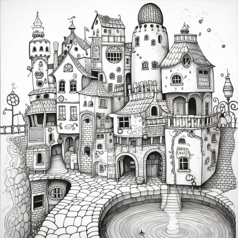Hundertwasser Coloring Pages the Ultimate XXL Collection - Etsy