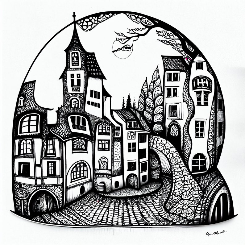 Hundertwasser Coloring Pages the Ultimate XXL Collection - Etsy