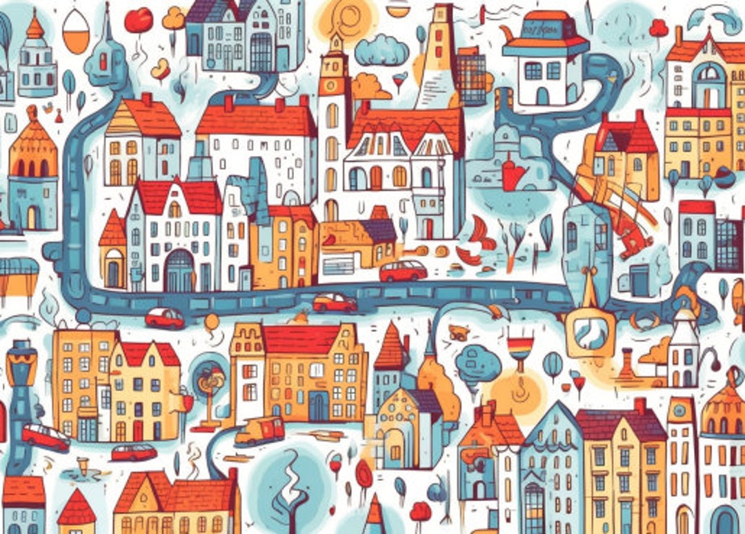 Cityscapes Awakened: A Collection of 25 Captivating City Map Coloring ...