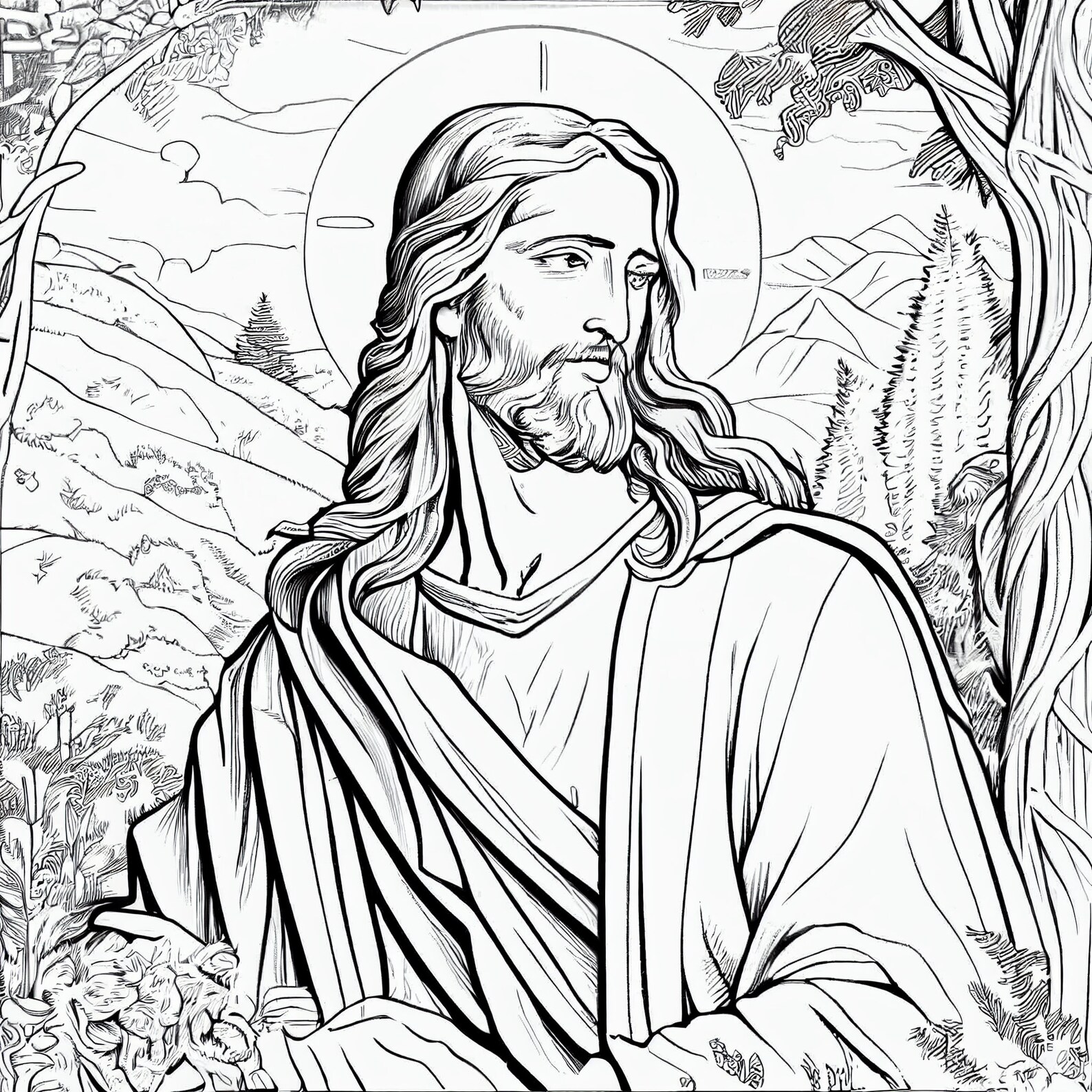 12 Unique Jesus Christ Art Coloring Pages for Kids and Adults - Etsy